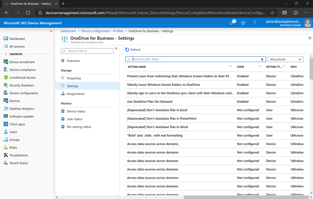 Automatically setting up OneDrive for Business via Intune – Out of ...