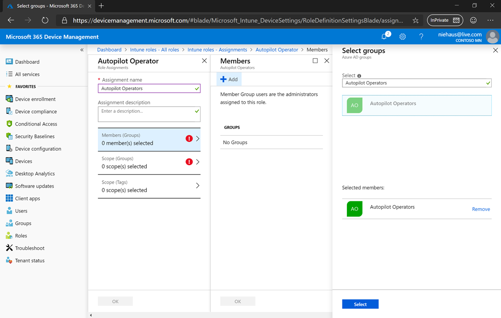 Creating a Windows Autopilot role in Intune – Out of Office Hours
