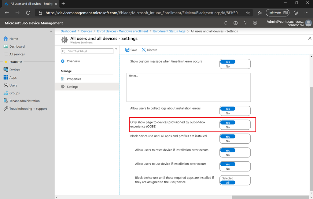 New Enrollment Status Page option available – Out of Office Hours