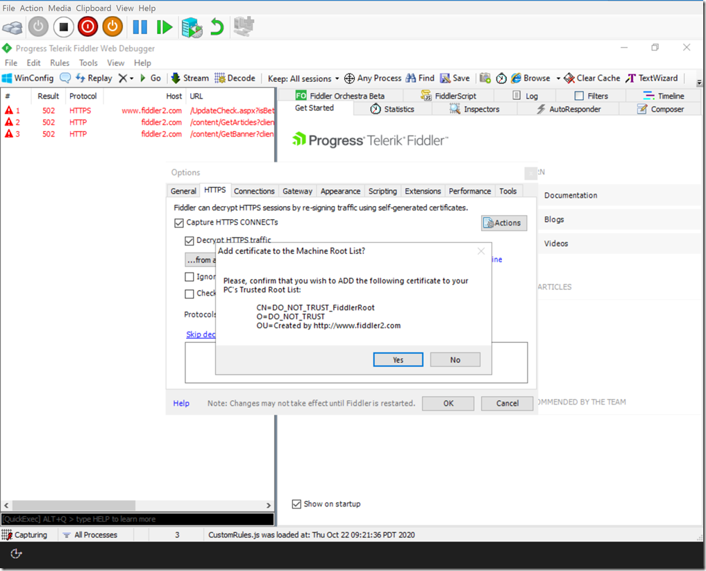Network tracing during OOBE with Fiddler – Out of Office Hours