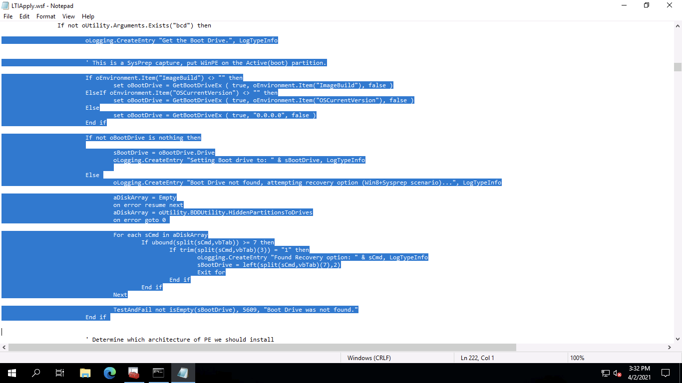 MDT image capture fails when there are pending file renames – Out of Office Hours
