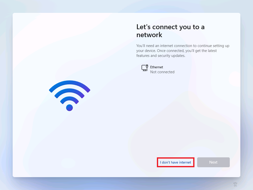 Requiring a network connection during OOBE – Out of Office Hours