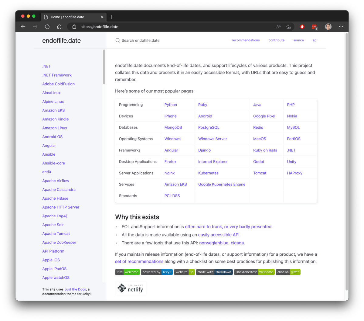 Want to see end of life dates for, well, anything? – Out of Office Hours