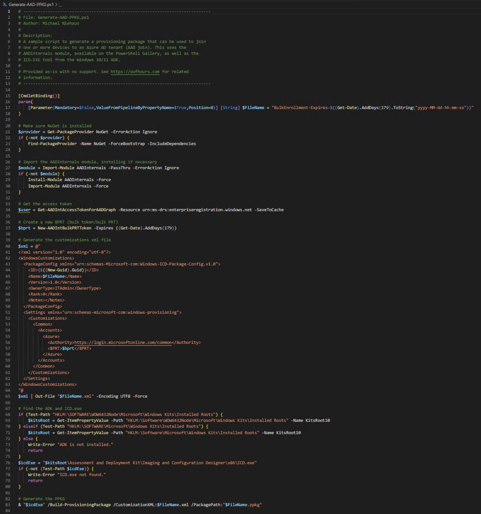 Simplify the process of generating an AAD bulk enrollment provisioning ...